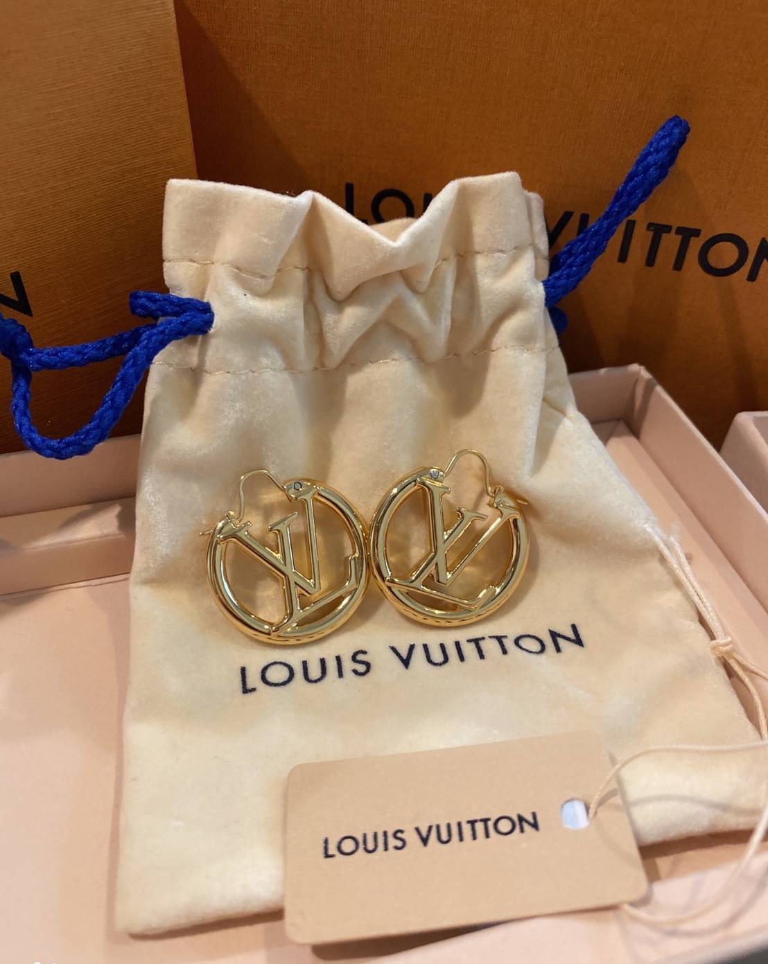 Louis Vuitton Gold Hoop Small Earrings
