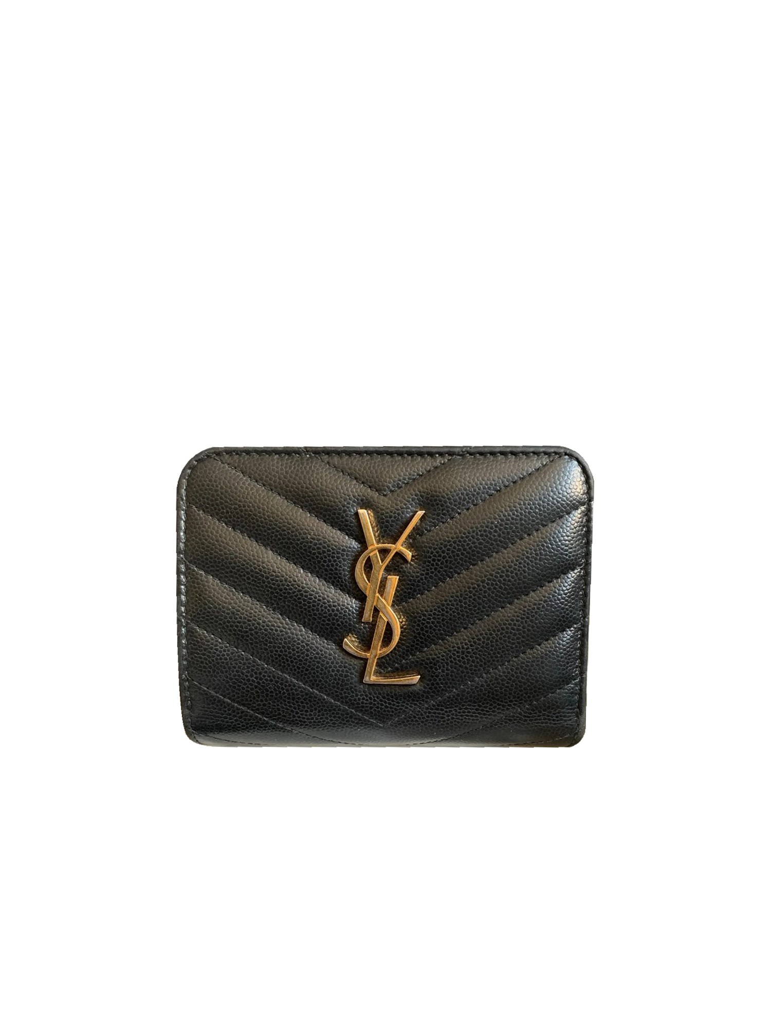 Saint Laurent YSL Black Small Compact Monogram Wallet Saint Laurent YSL Black Small Compact Monogram Wallet