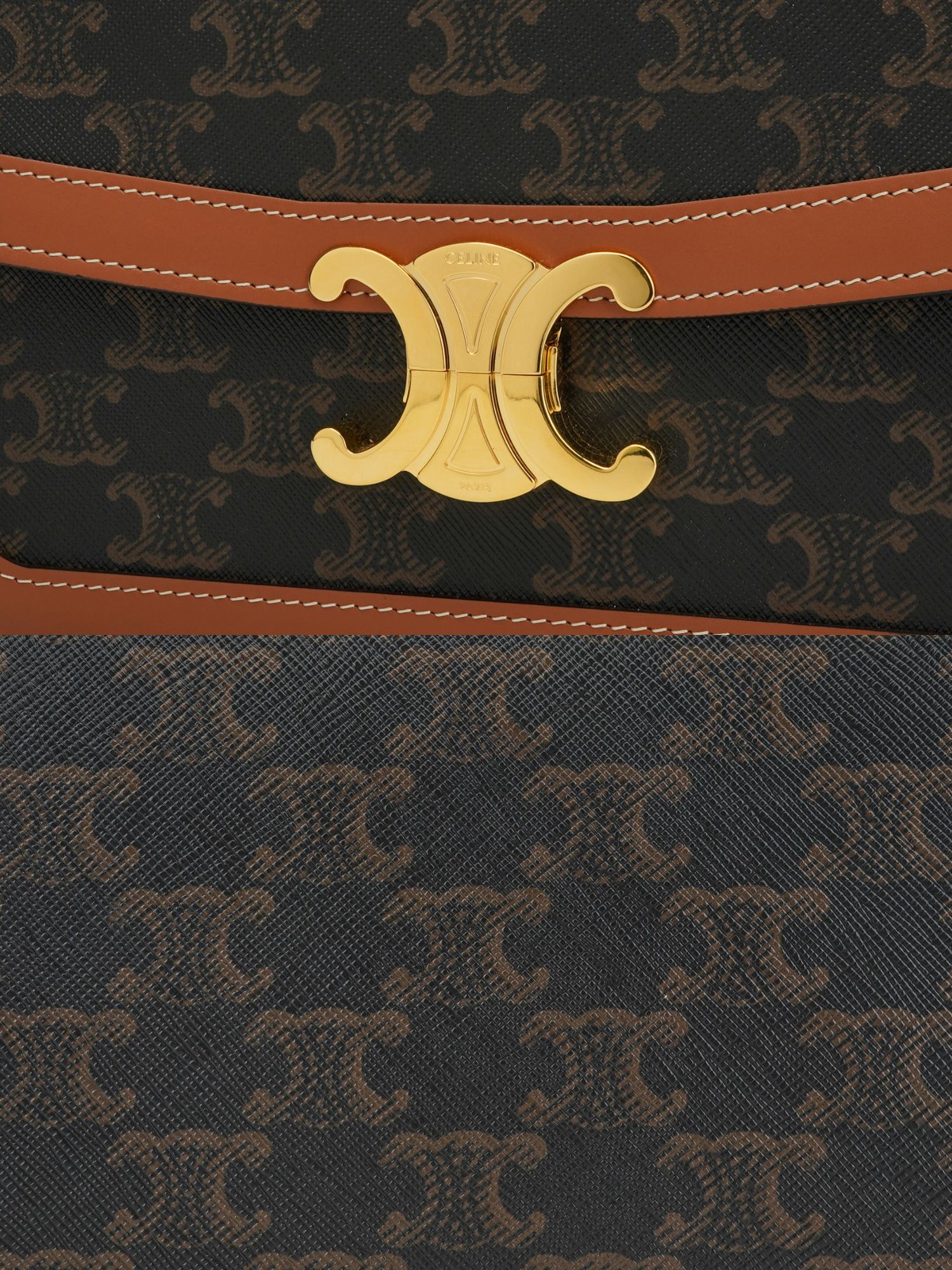 Celine Classique Triomphe Tan Canvas